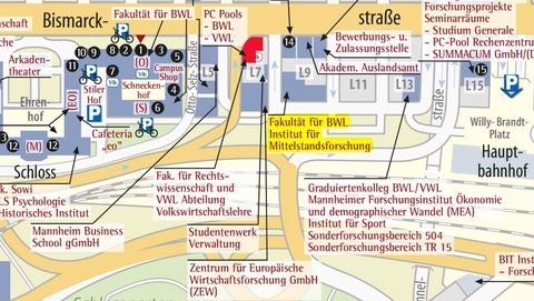 VWL an der Universität Mannheim: Map and Directions